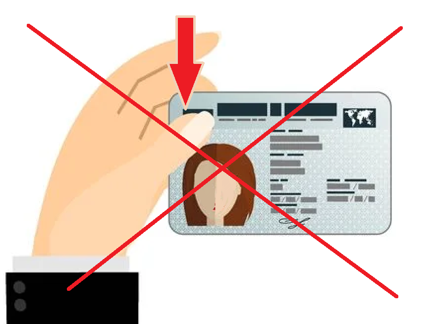 Covering a portion of the identification card – Top change